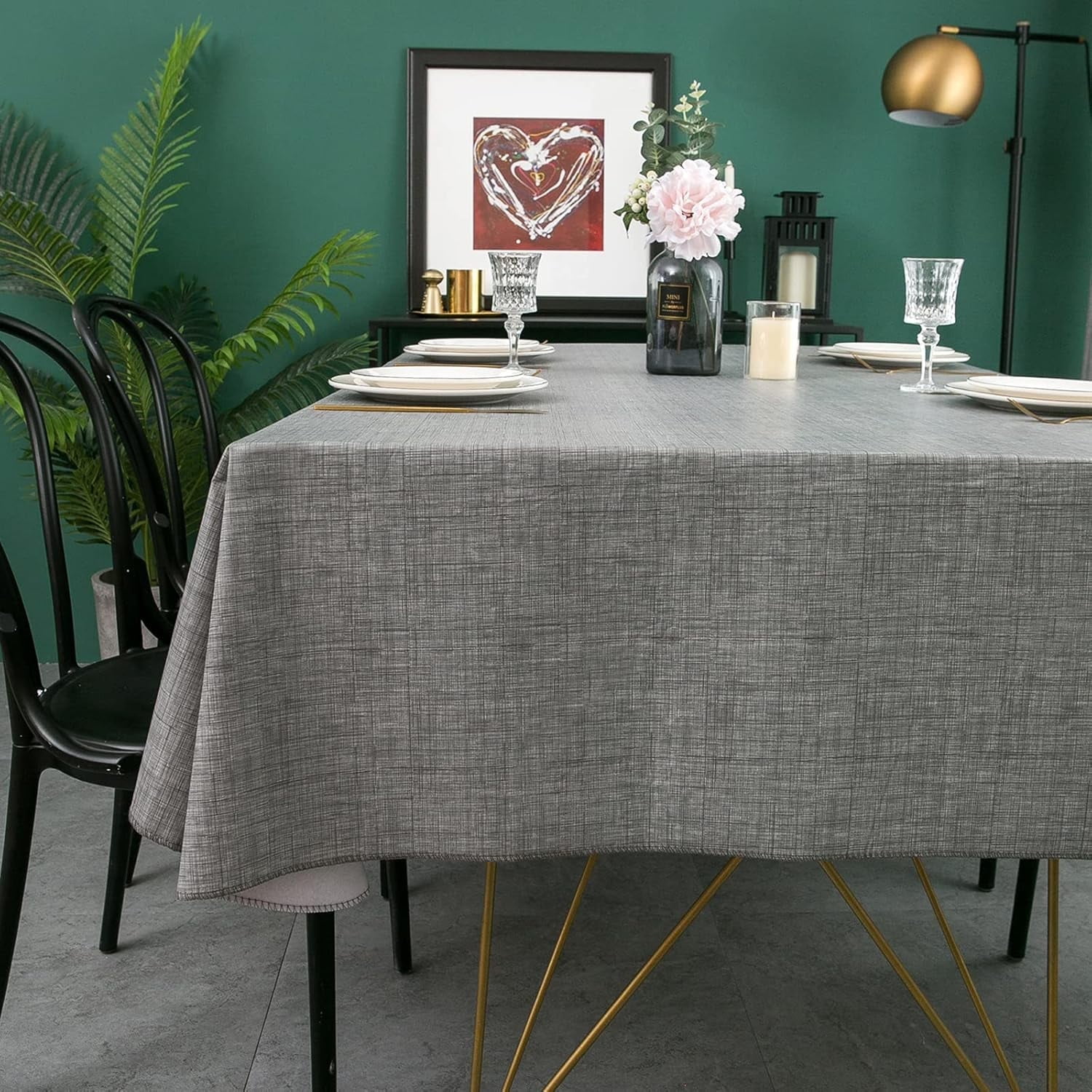 Linen - Like PVC Tablecloth - Waterproof, Oilproof, Heat - Resistant ...