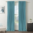 Linen Look Blackout Curtains Glacier | Dark Cyan, 50"W x 96"L (Pack of ...