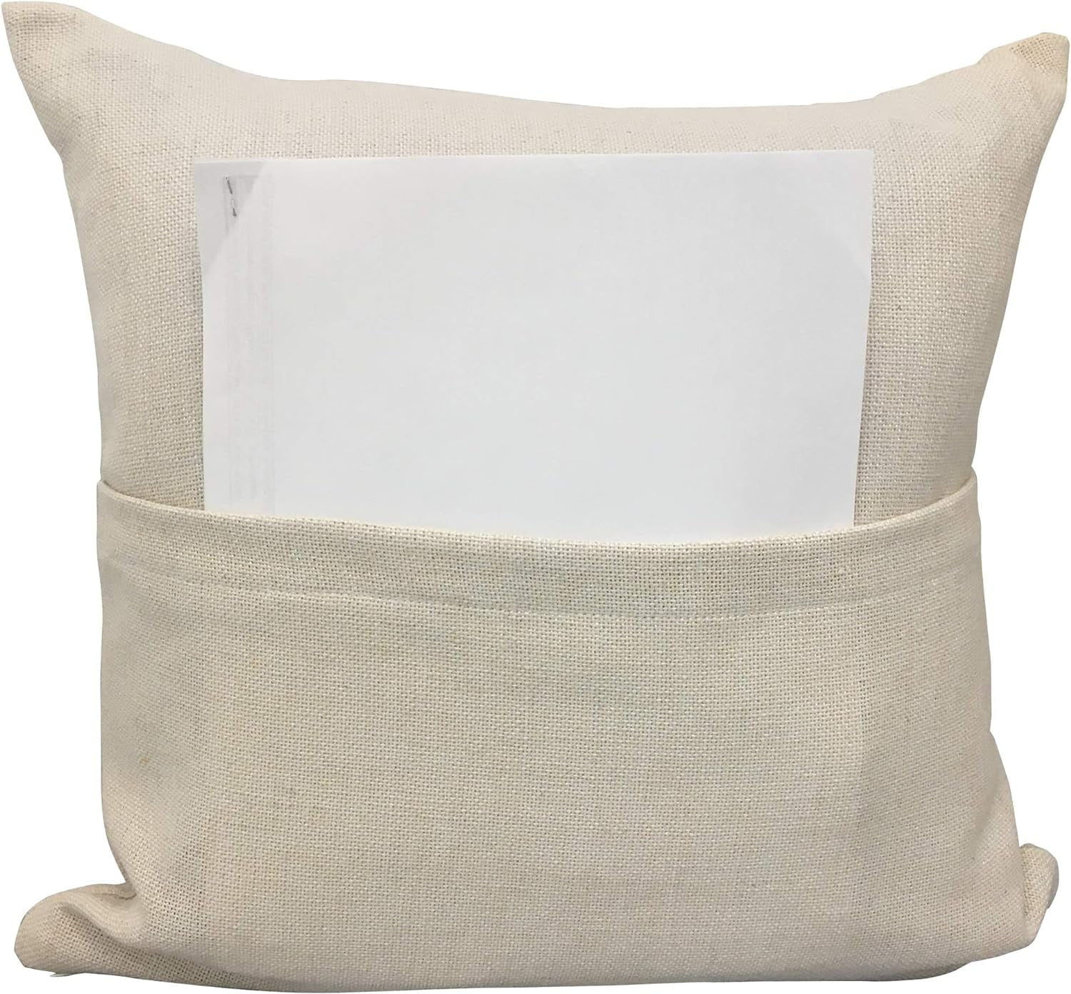 Linen Look Sublimation Polyester Pocket Pillow Cover - 16â x 16â / 40 ...