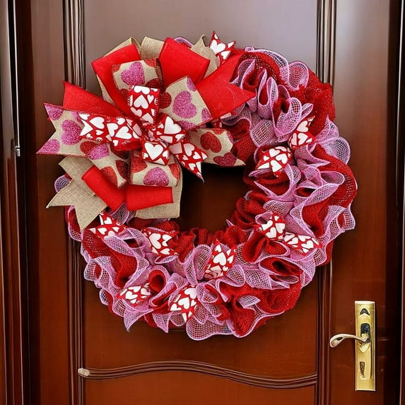 Linen Lovers Flower Wreath Door Hanging, Wedding and Home Decoration ...