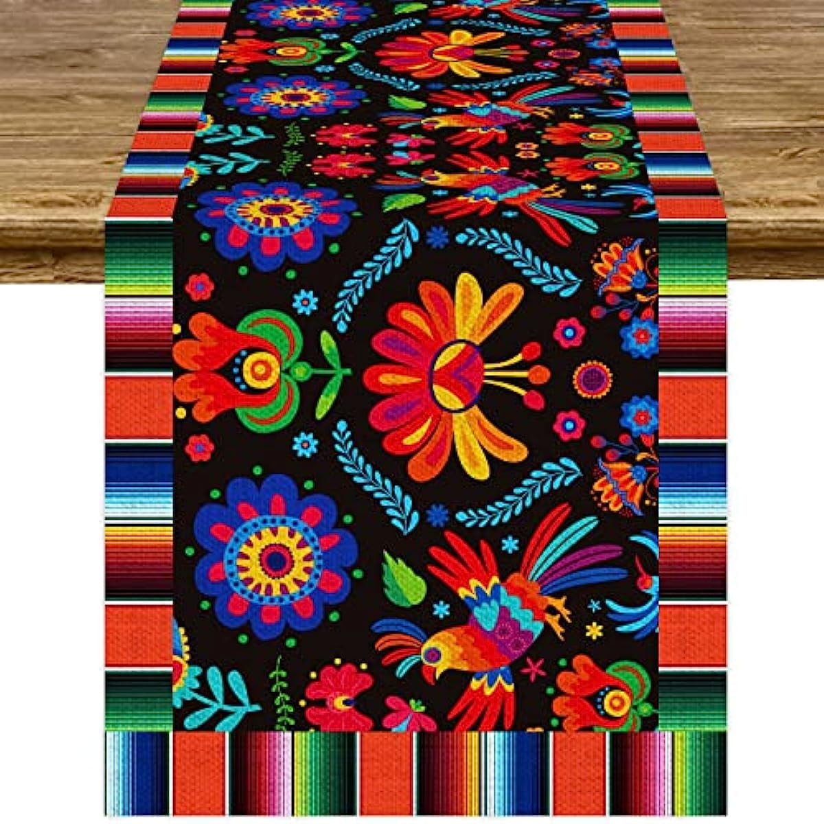 Linen Mexican Fiesta Table Runners Kitchen Table ration Day of The Dead ...
