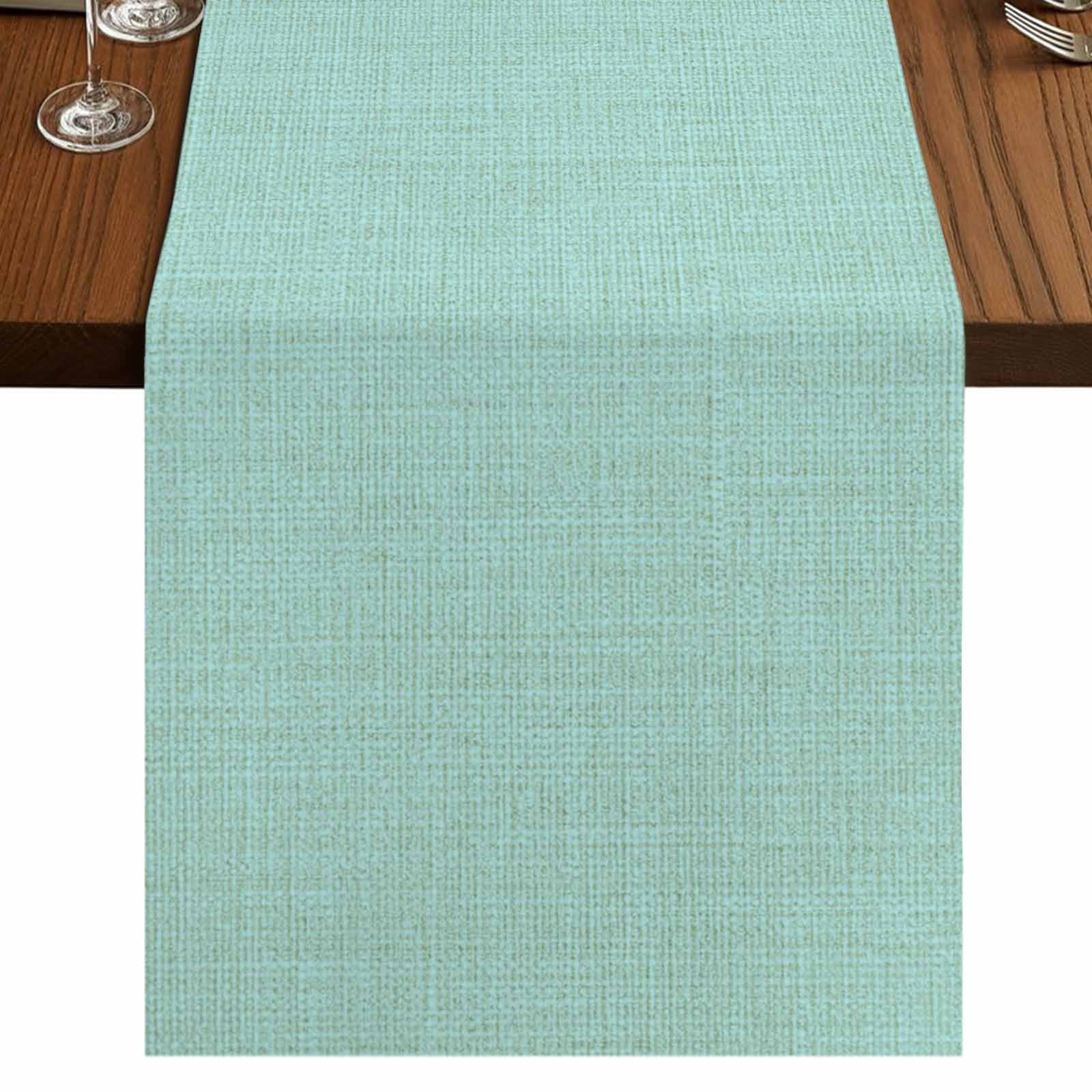 Linen Mint Green 48 Inch Table Runner, Modern Minimalist Pure Solid ...