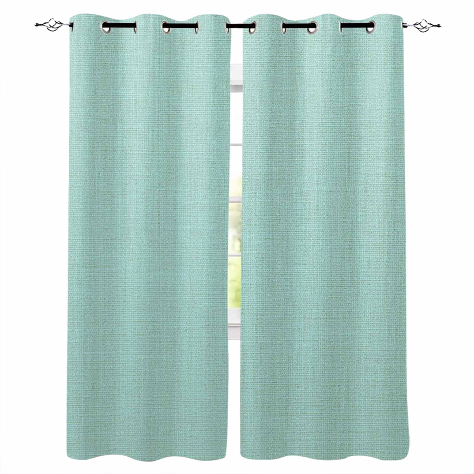 Linen Mint Green Blackout Curtains for Bedroom - 84 Inch Long Light ...