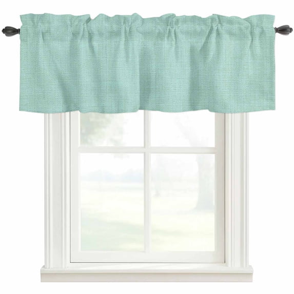 Linen Mint Green Rod Pocket Curtain Valance, Modern Minimalist Pure ...