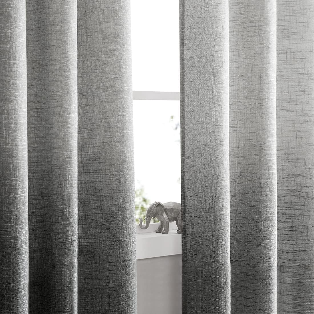 Linen Ombre Curtains - Gradient Rayon Blend Drapes, Window Panels for ...