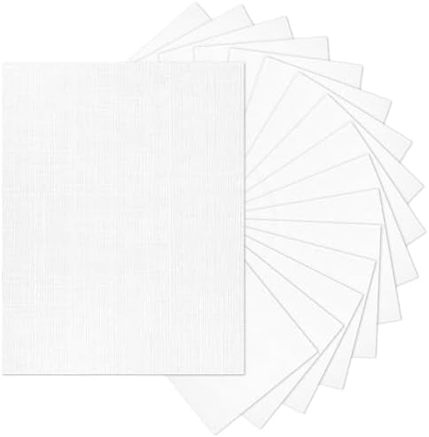 Linen Paper Textured Cardstock 8.5 x 11 White, 80 lb Wedding Invitation ...