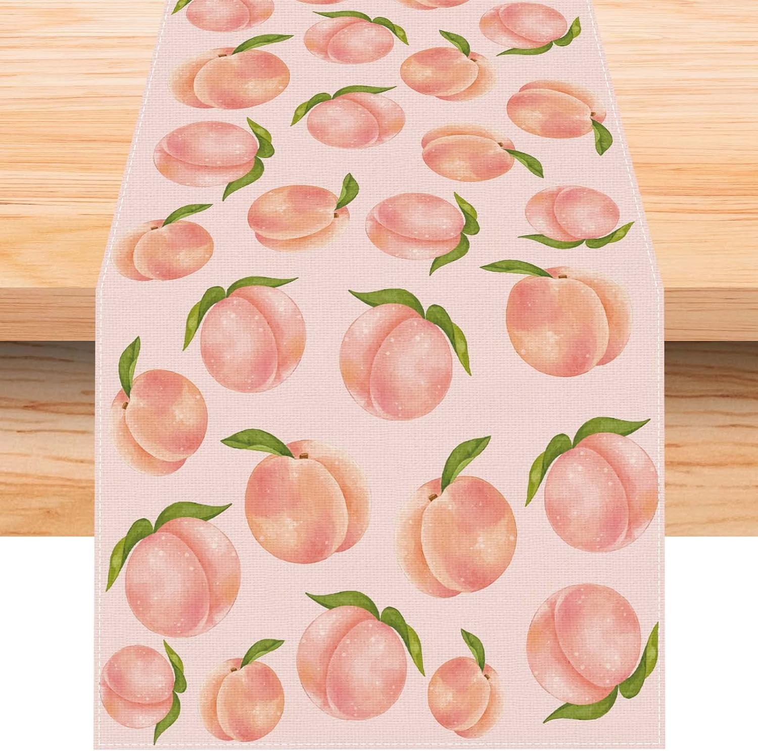 Linen Pastel Pink Watercolor Peach Table Runner 108 Inches Long Peach ...