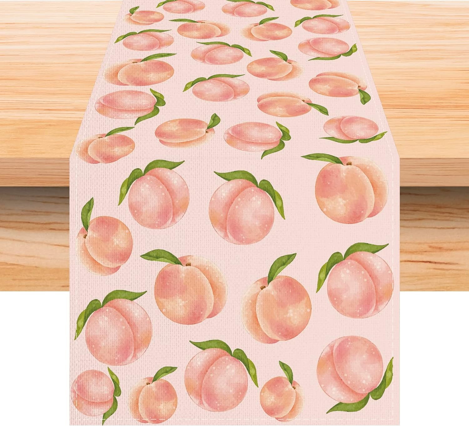 Linen Pastel Pink Watercolor Peach Table Runner 72 Inches Long Peach ...