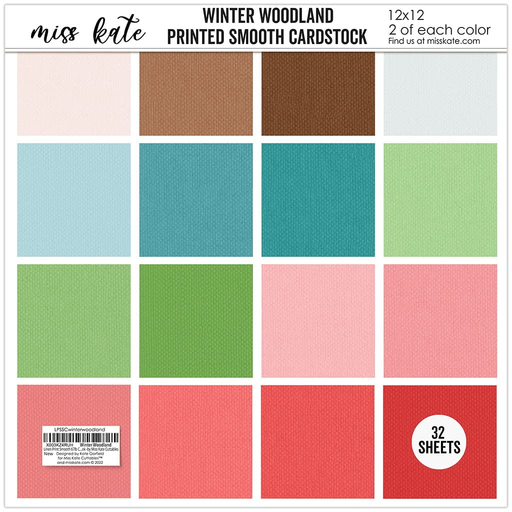 Linen Print Smooth 67lb YPF5 Cardstock - Winter Woodland - for Merry ...
