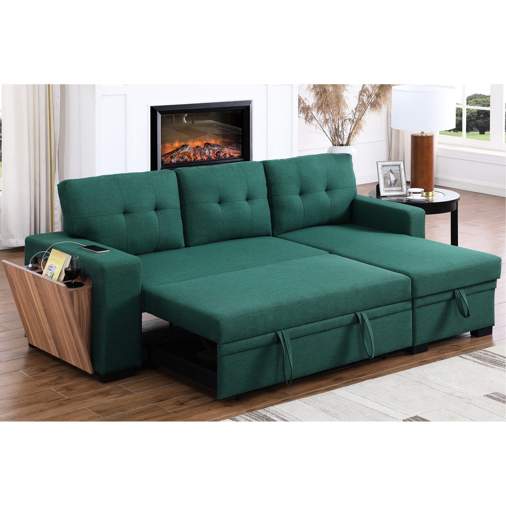 Linen Pull - out Loveseat - Removable Back Cushions - TV Watching ...