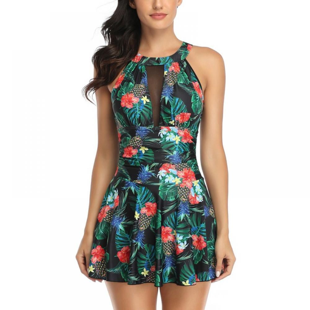 Linen Purity Women One Piece Swimwear Plus Size - Plus-Size Flower ...