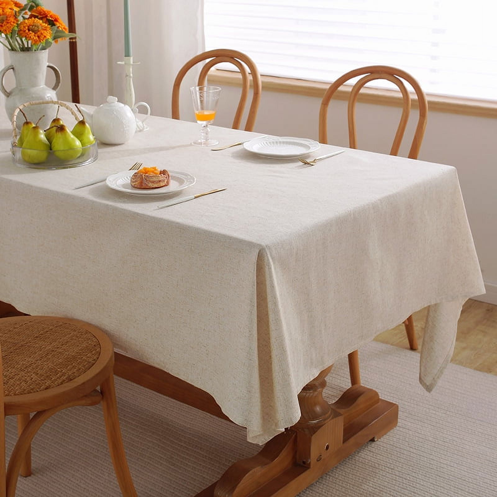 Linen Rectangle Tablecloth, Table Cloth Farmhouse Burlap Table Cover ...