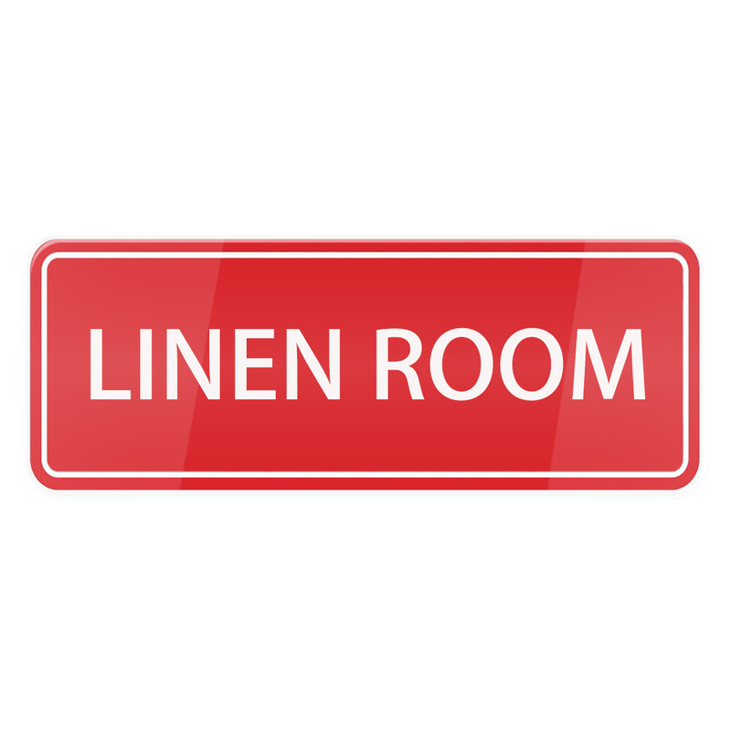 Linen Room Sign, 10 X 3 Inch Acrylic Plastic Sign With Symbols, Self ...