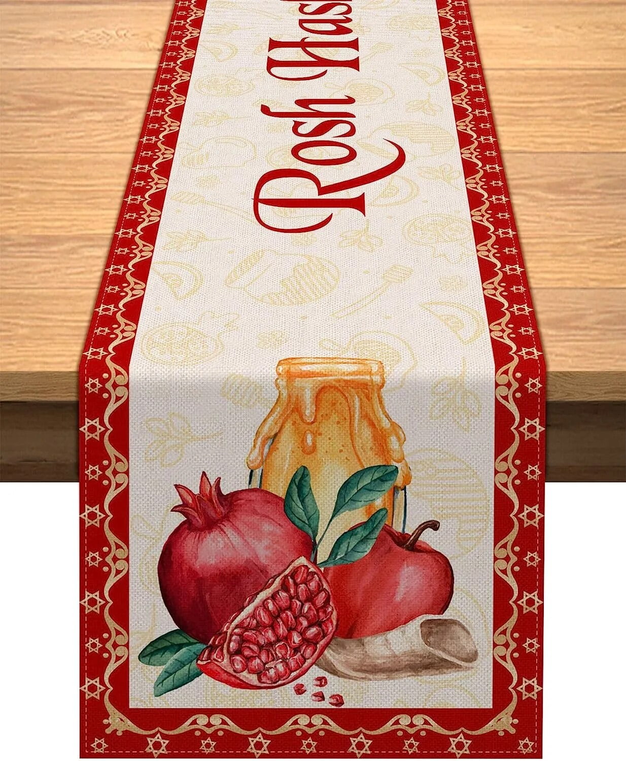 Linen Rosh Hashanah Table Runner Shana Tova Table Decoration Jewish New ...