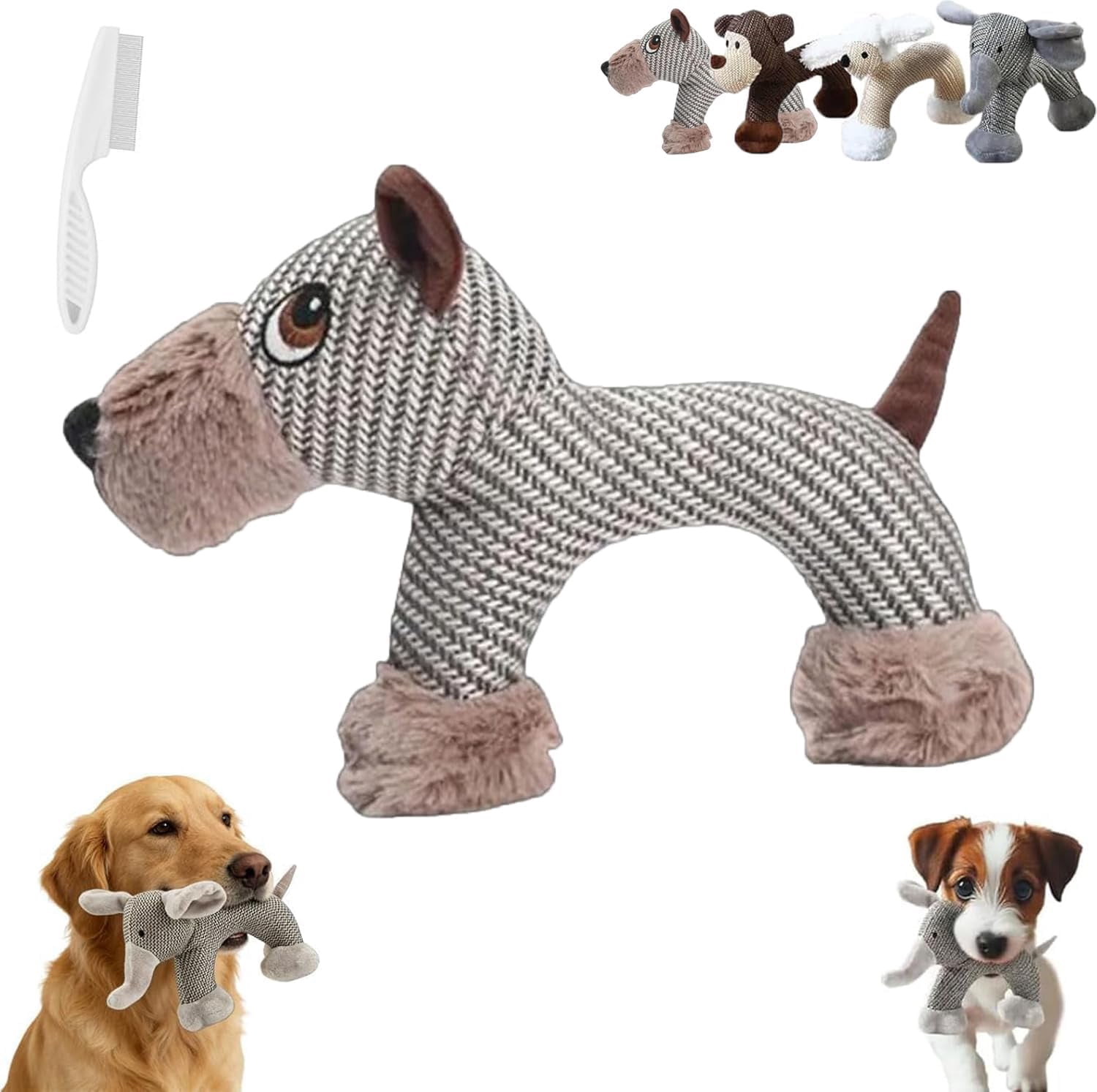 Linen Safari Companions - 2026 New Squeaky Dog Chew Animals, Linen Dog ...