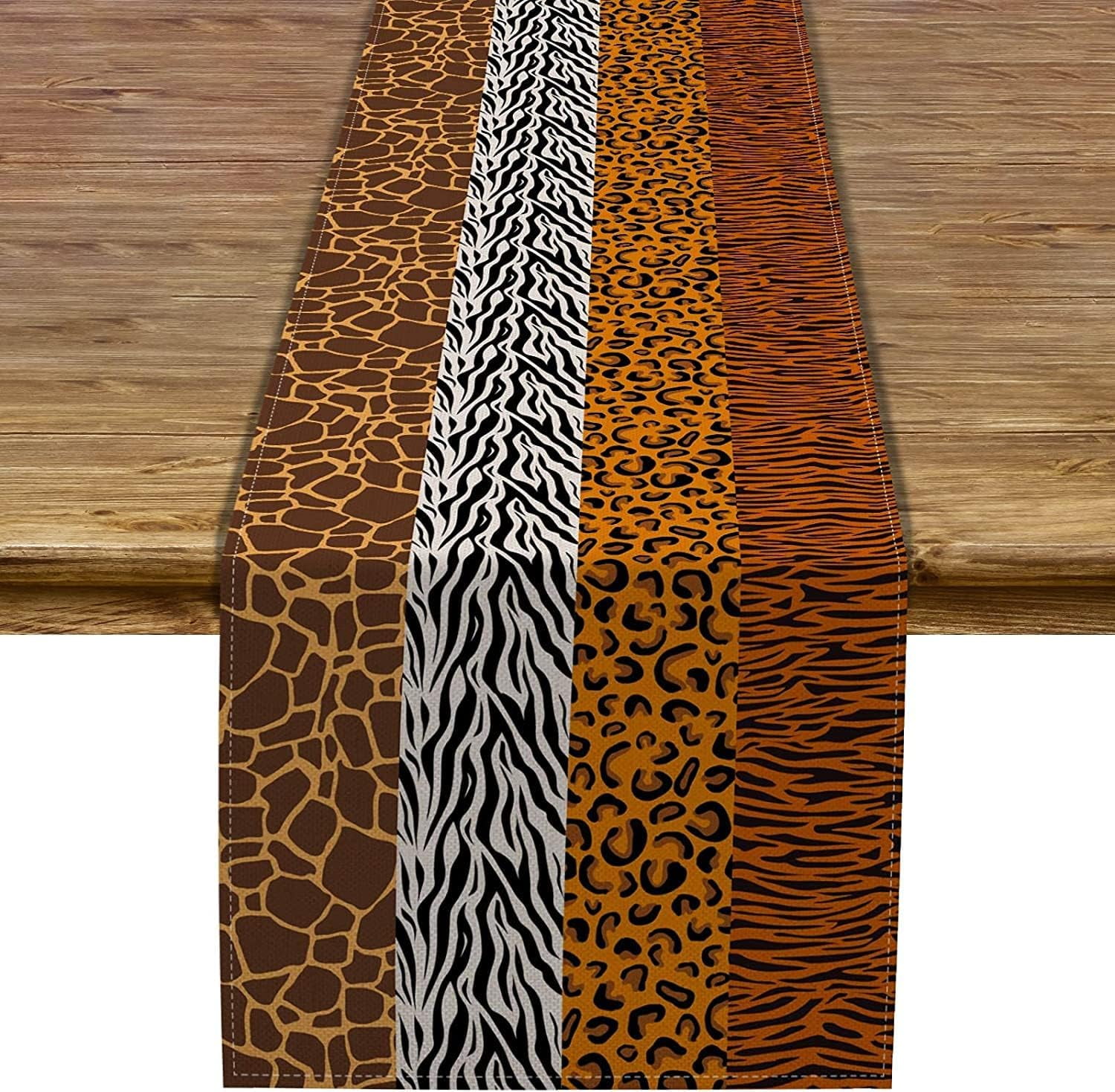 Linen Safari Table Runner Zebra Tiger Giraffe Leopard Jungle Themed ...