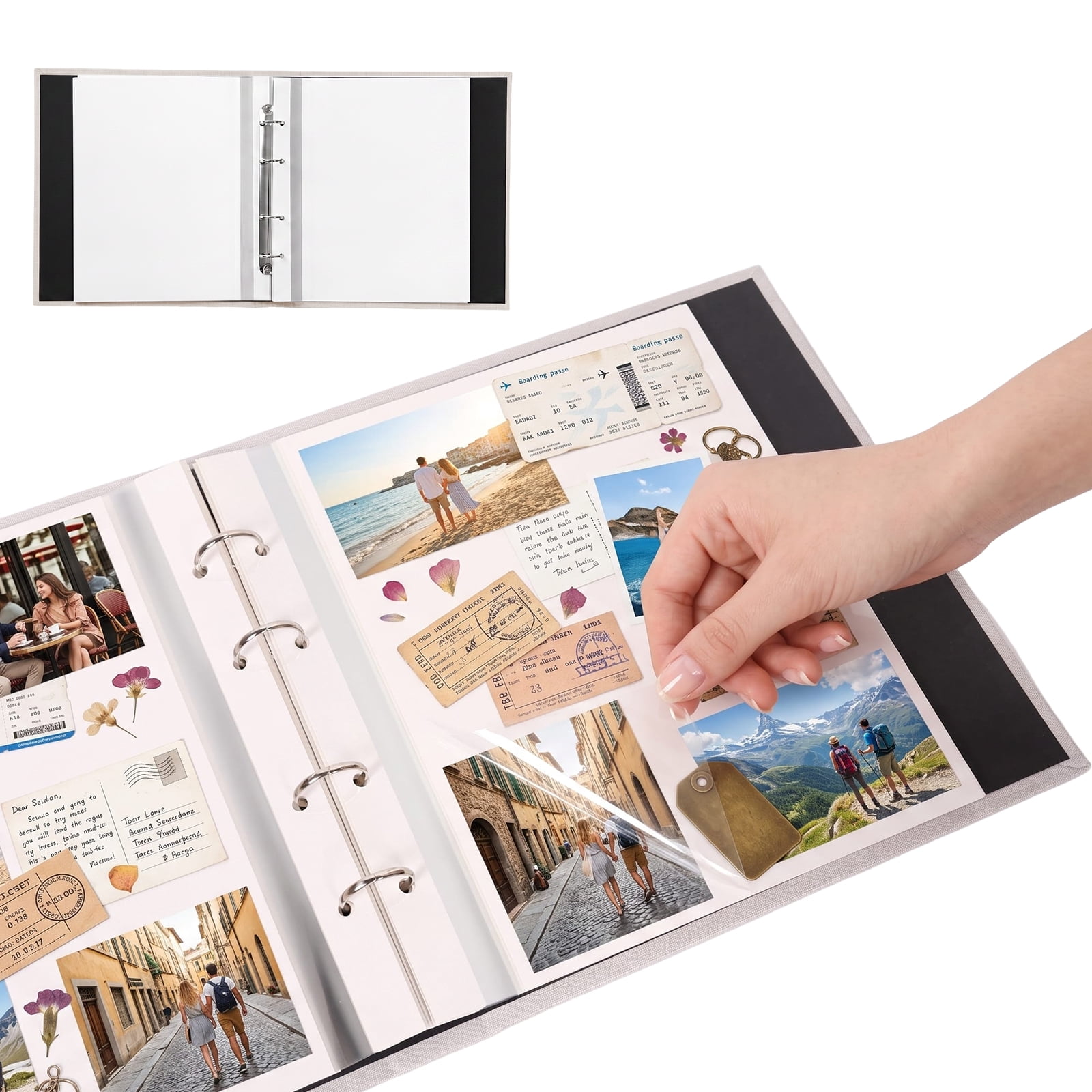 Linen Scrapbook Album Self Adhesive Pages 40 Pages Memory Scrapbook ...