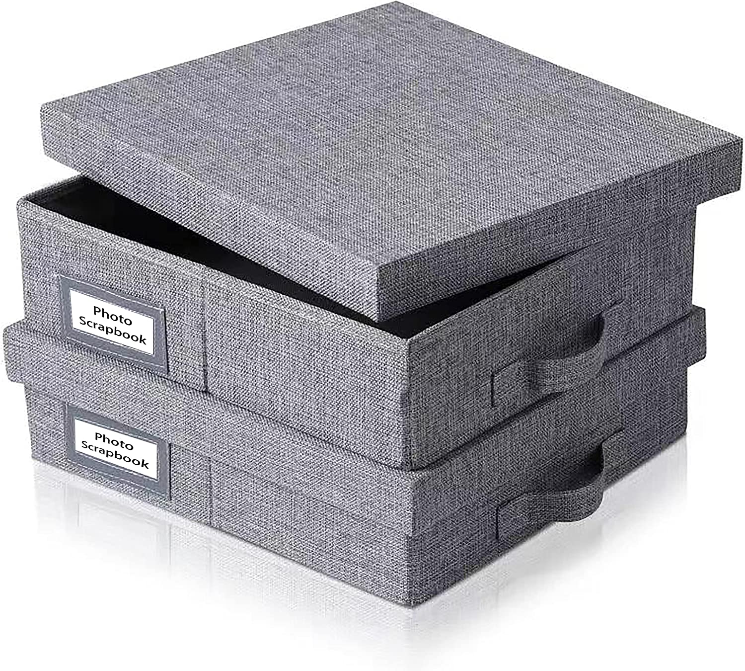 U Brands Two-Tier Desk Storage Boxes, Beige Linen, Adults, Teens and ...