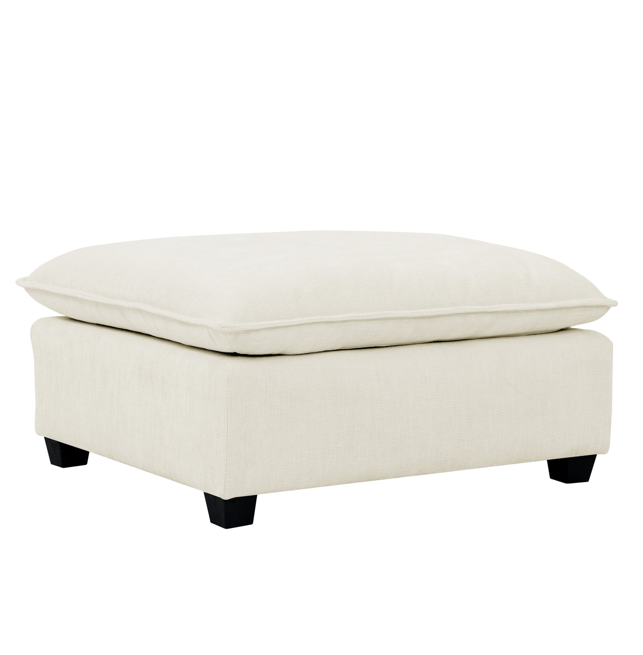 Linen Sectional Sofa with Ottoman, Modern Upholstered Corner Couch ...