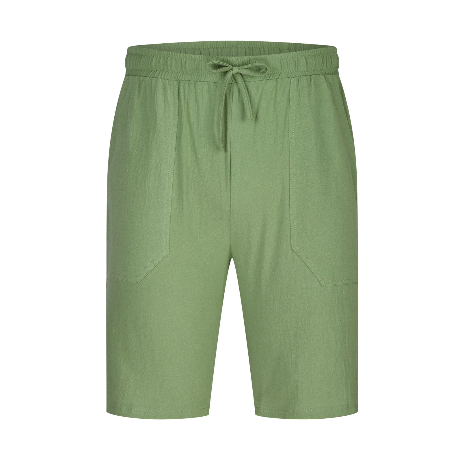 Linen Shorts for Men Casual Classic Fit Drawstring Summer Workout Gym ...