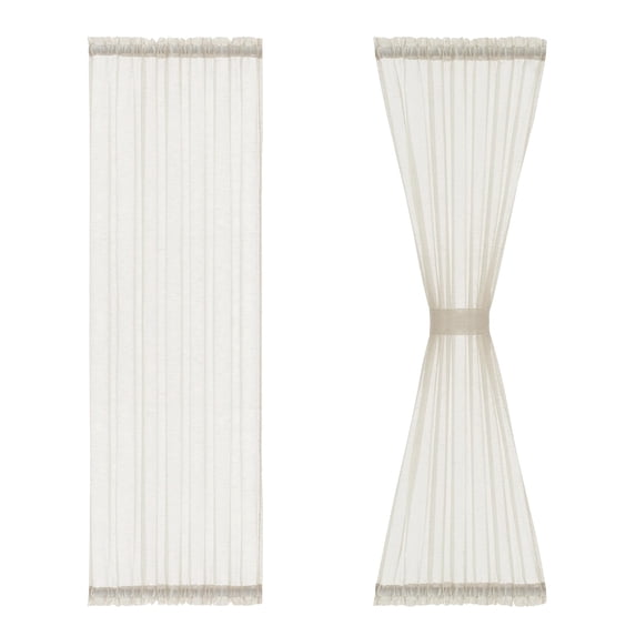 Linen Sidelight Door Curtains 72 Inches Long Flax Sheer Panels Side ...