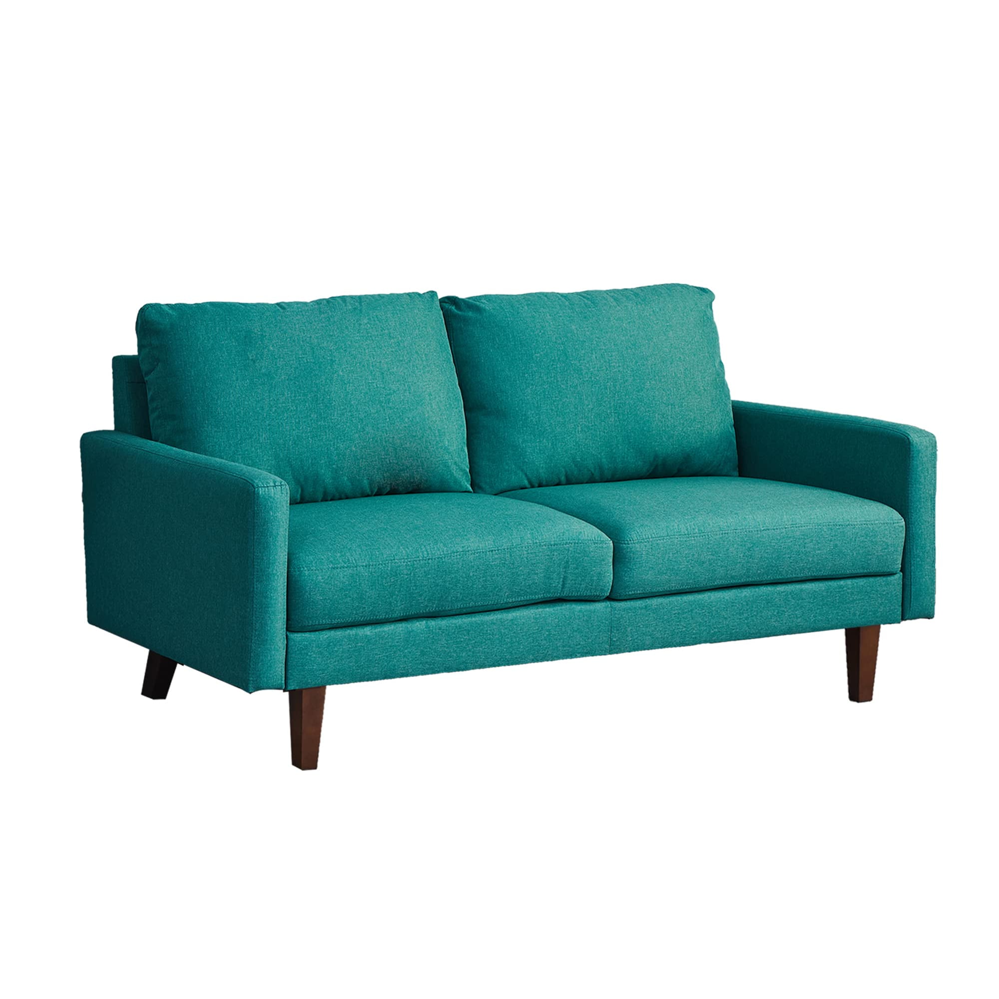 Linen Sofa Modern Couch Comfy Loveseat with Wooden Legs for Living Room ...