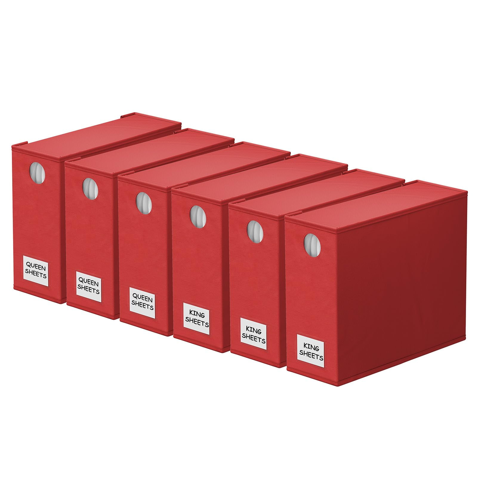 Linen Storage Organizers 6 Pack, Foldable Sheet Organizer with Window ...