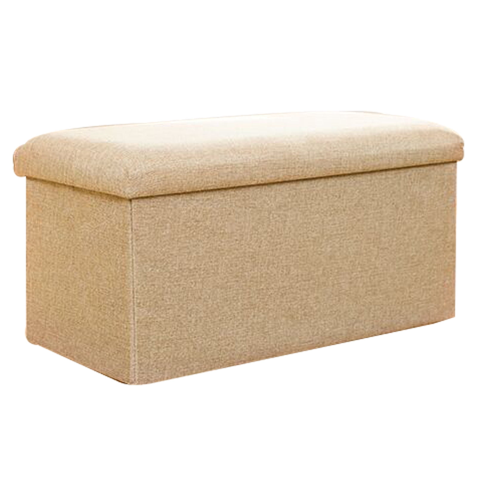 Linen Storage Ottoman, Folding Space-Saving Bench Footrest Rectangular ...