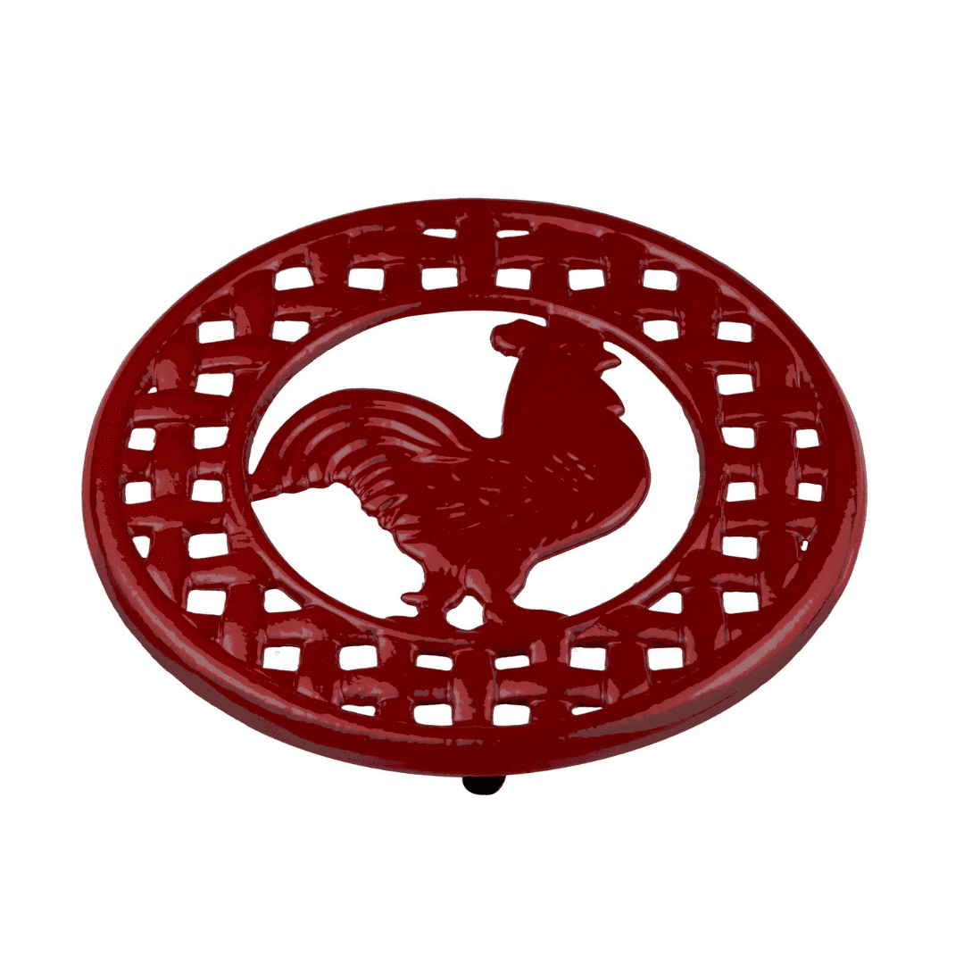 Linen Store Cast Iron Trivet for Coaster Rooster Design Countertop ...
