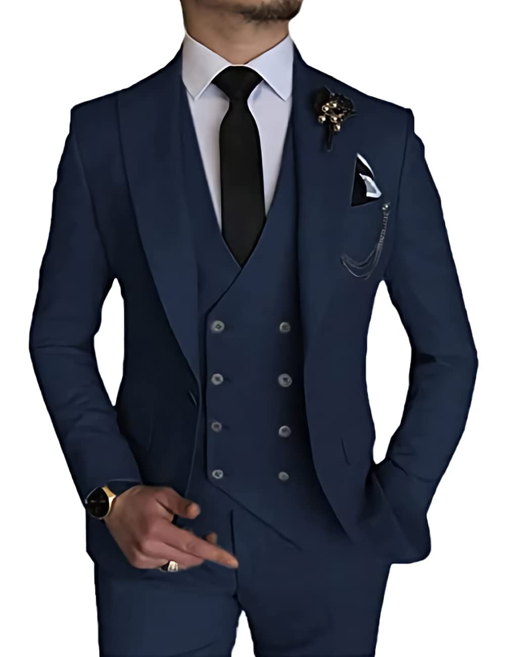 Linen Suits for Men Casual Wedding Suits Men 3 Piece Suits Groomsmen ...