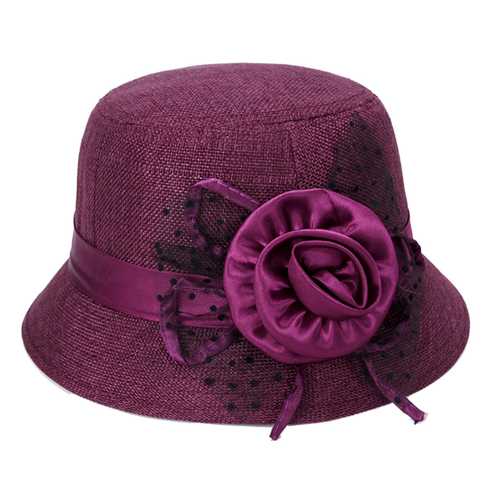 Linen Sunshade Hat Ladies Sunscreen Princess Style Large Flower Pot Hat ...