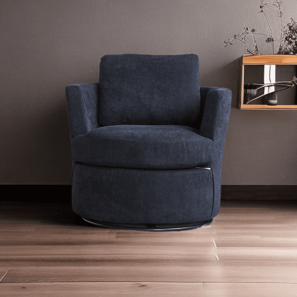 Linen Swivel Accent Chair, 29.5" Swivel Barrel Accent Sofa Chair Comfy ...