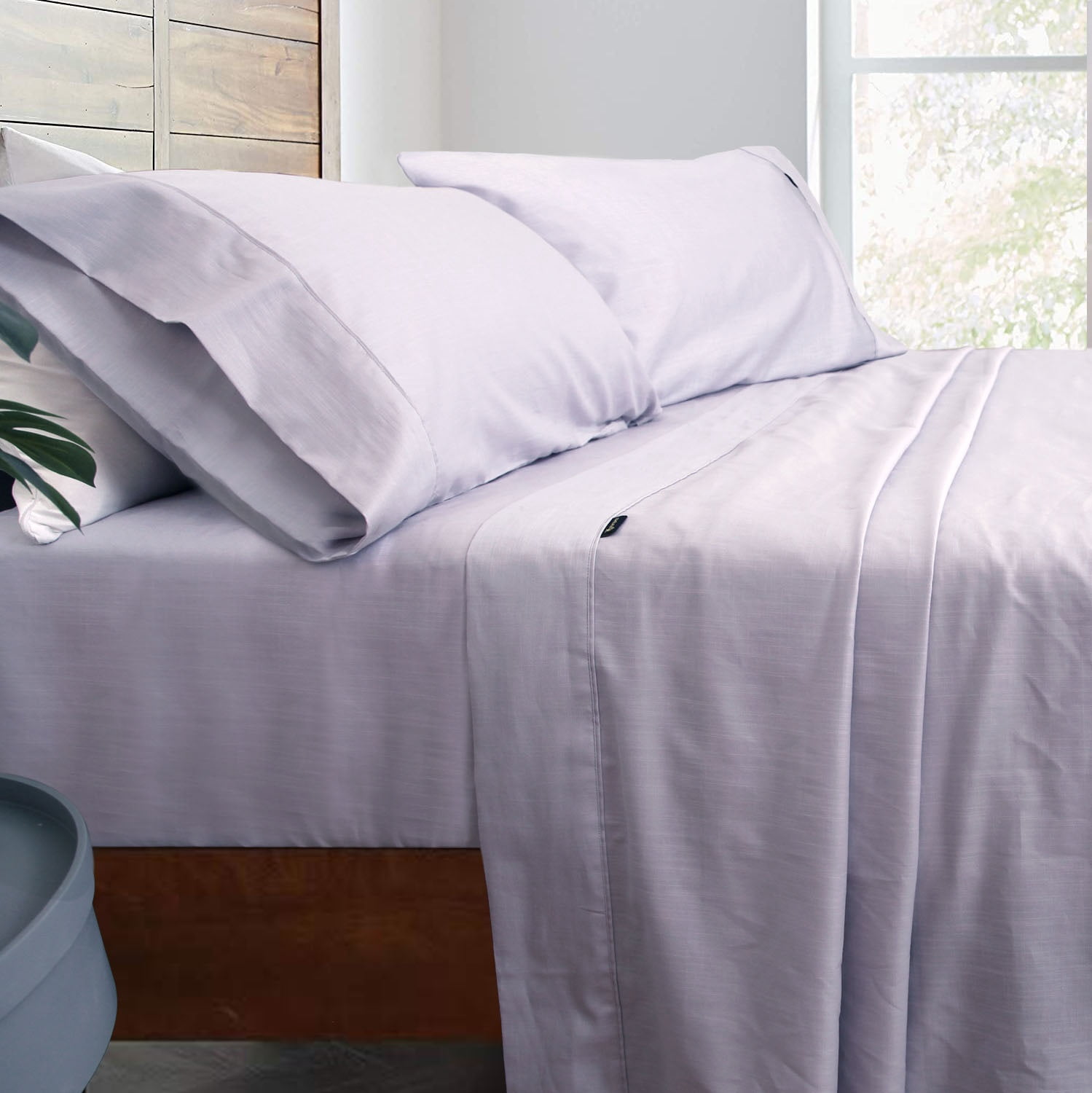 Linen Tencel Cotton Lyocell Blended Celeste Color King Colling Bed ...