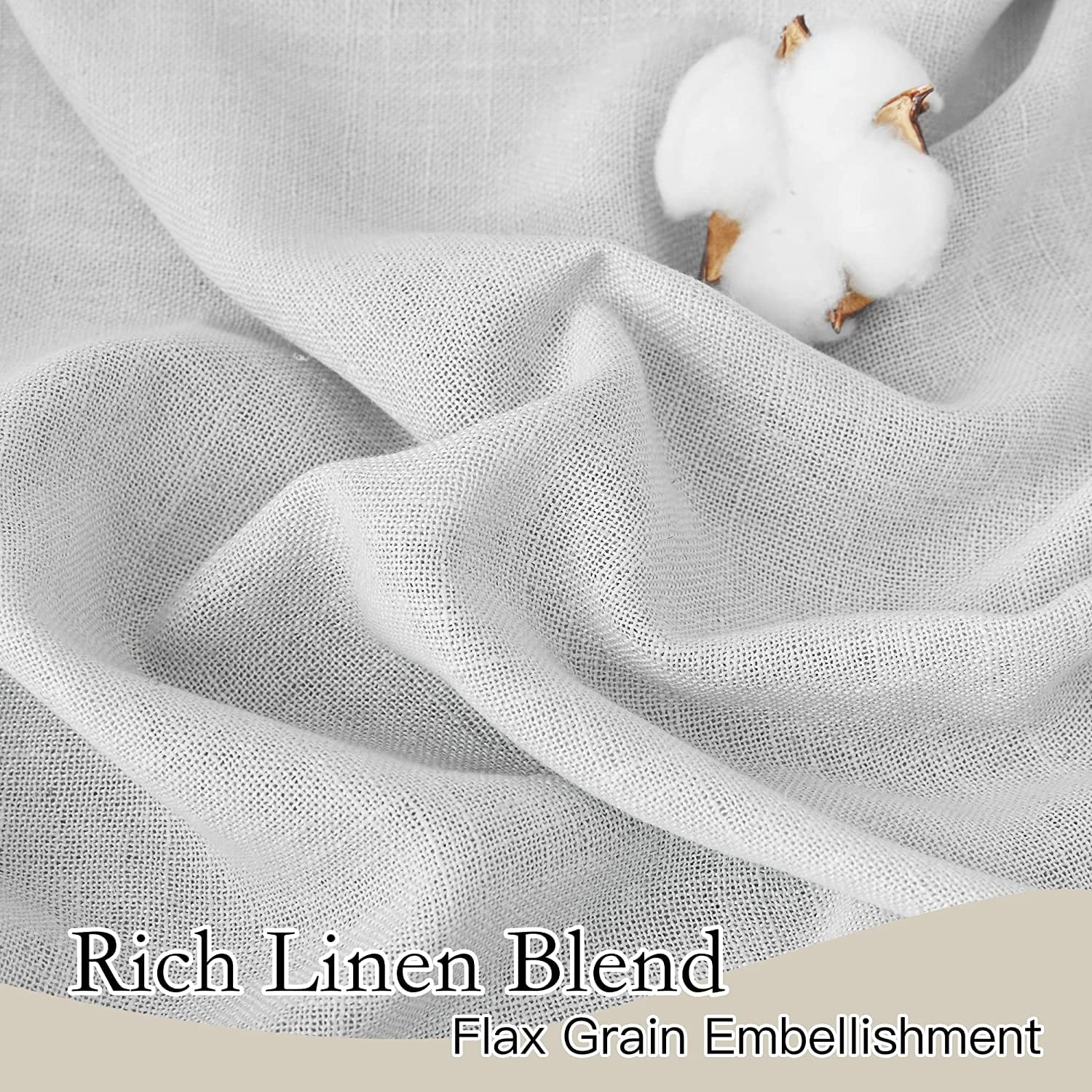 Linen Texture Wave Sheer Drapery for Cottage Garden, Privacy Window ...