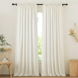 Linen Textured Curtain for Living Room Darkening 108 Inch Long Bedroom ...