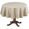 Linen Textured Round Tablecloth 60 Inch - Premium Solid Spill-Proof ...