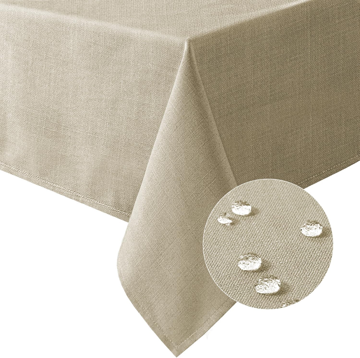Linen Textured Table Cloths 60 x 60 Inch Premium Solid Tablecloth Spill ...