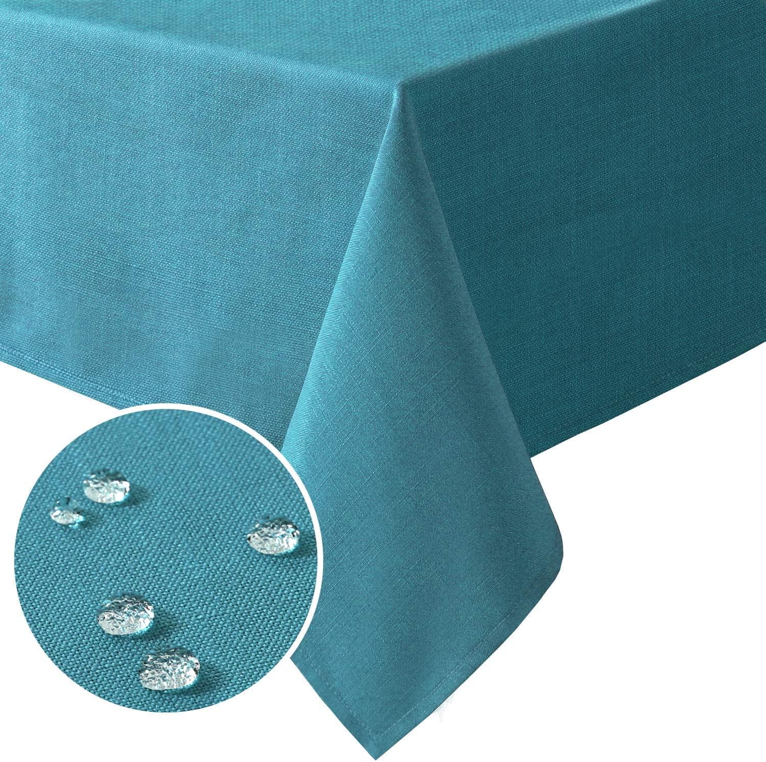 Linen Textured Tablecloth 54 x 80 Inch, Premium Solid Spill-Proof ...