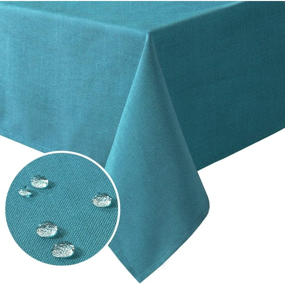 Linen Textured Tablecloth 54 x 80 Inch, Premium Solid Spill-Proof ...