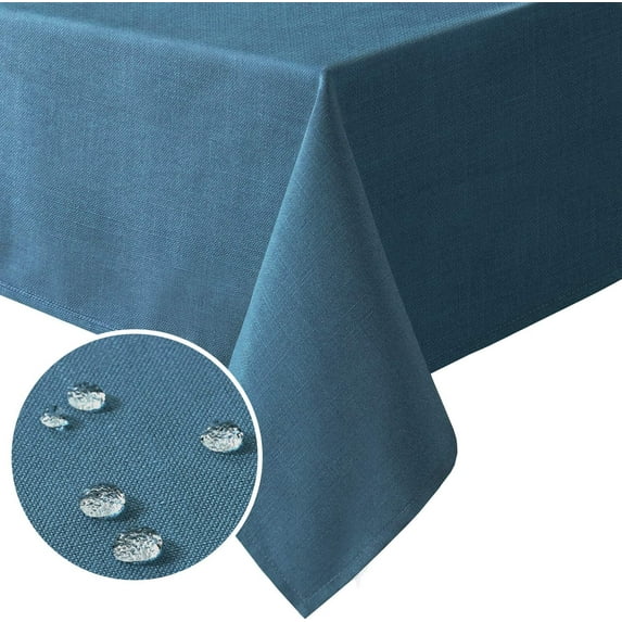 Linen Textured Tablecloth 54 x 80 Inch Premium Solid Spill-Proof ...
