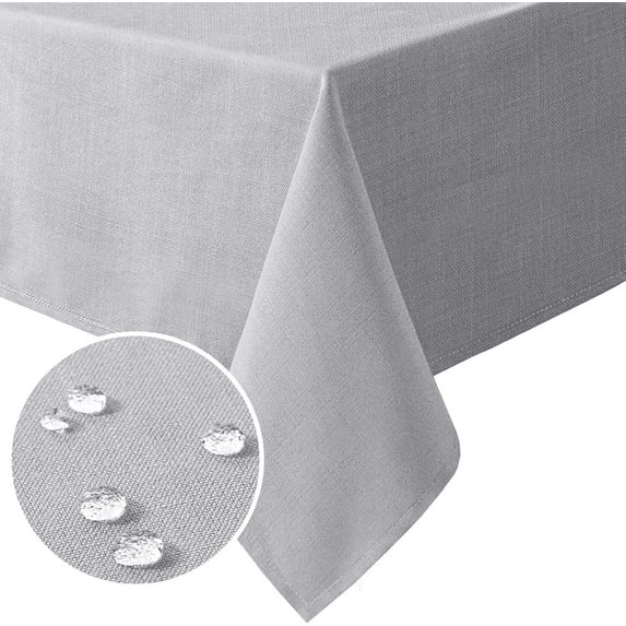 Linen Textured Tablecloth 60 x 104 Inch Premium Solid Color Spill-Proof ...