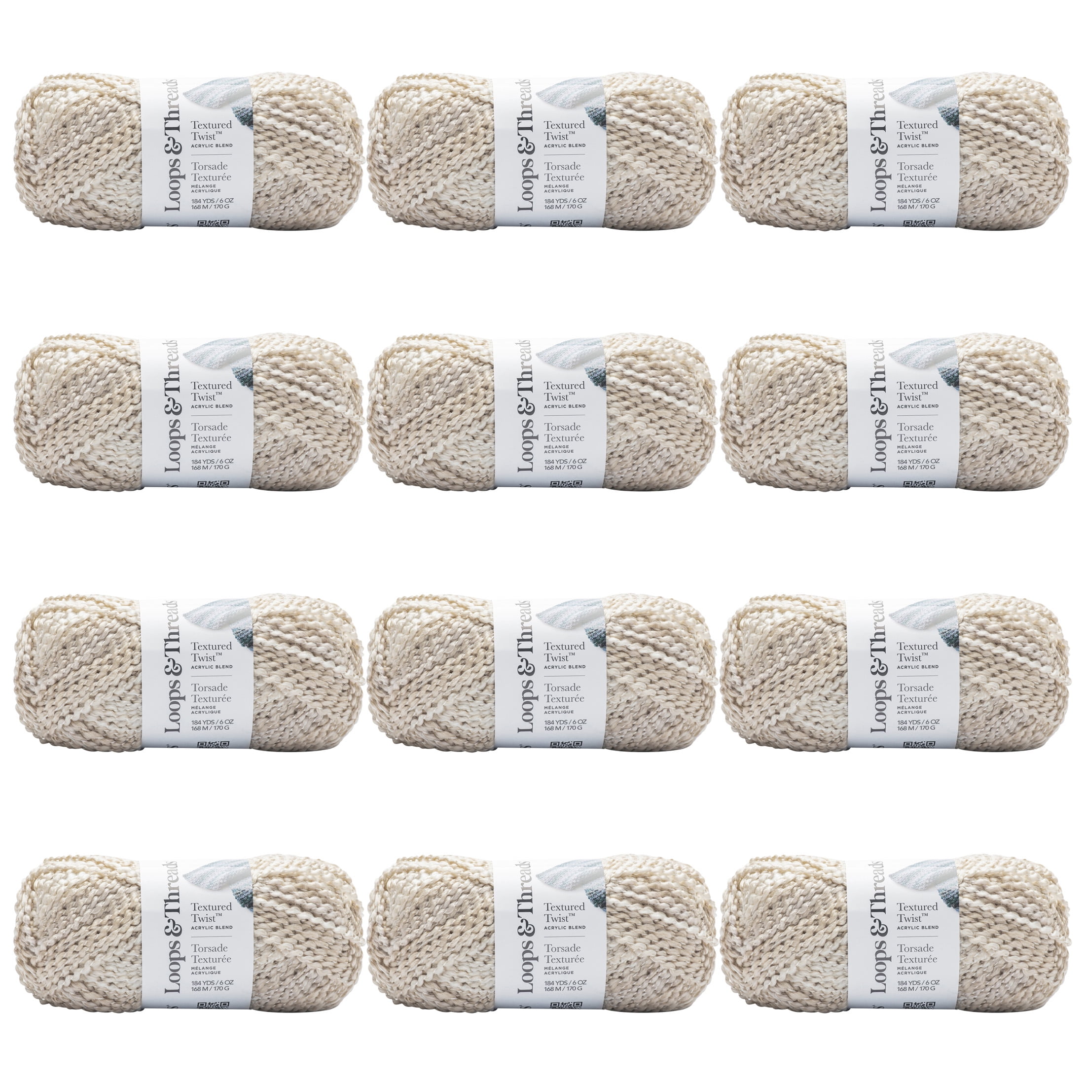 Linen Textured Twist Yarn by Loops & Threads – Bulky Weight Yarn for ...