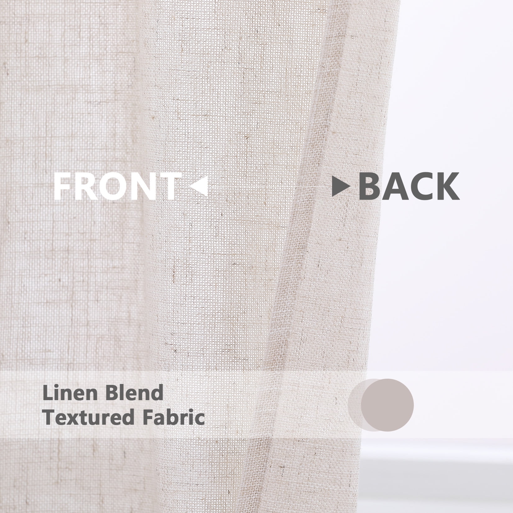 Linen Textured Window Drapes, Farmhouse Light Filtering Curtain Panels ...