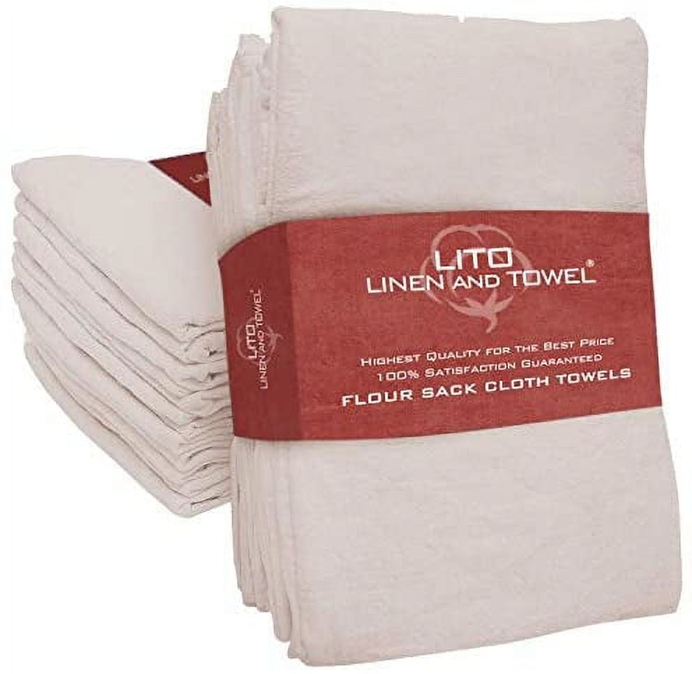 Linen and Towel Flour Sack Dish Towels 130 Thread Count Ring Spun ...