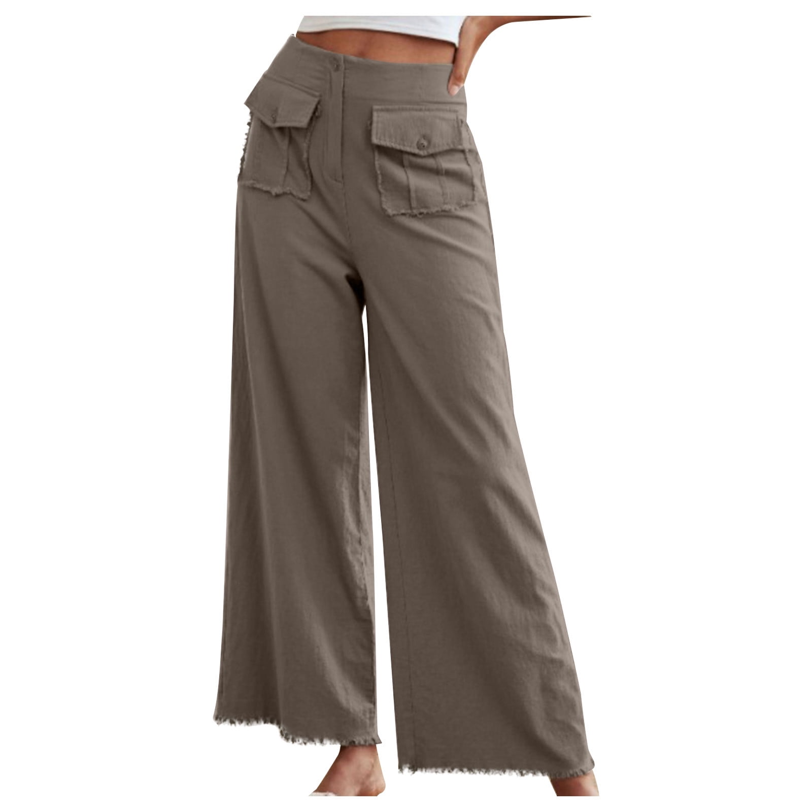 Linen Trousers for Women Sale Loose Pants Sweatpants Wide Leg Cotton ...