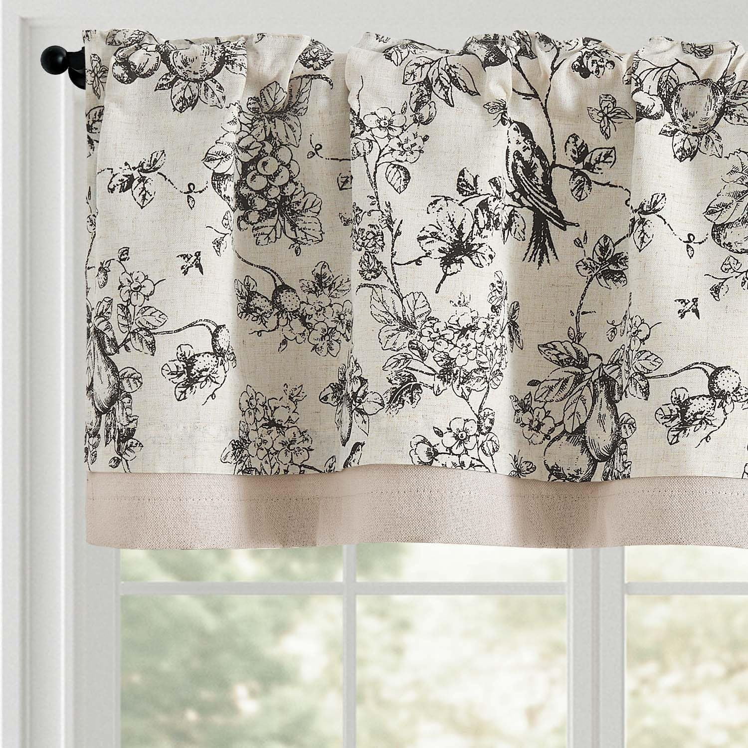 Linen Valance Curtain for 16 Inch Rustic Farmhouse Country Windows for ...