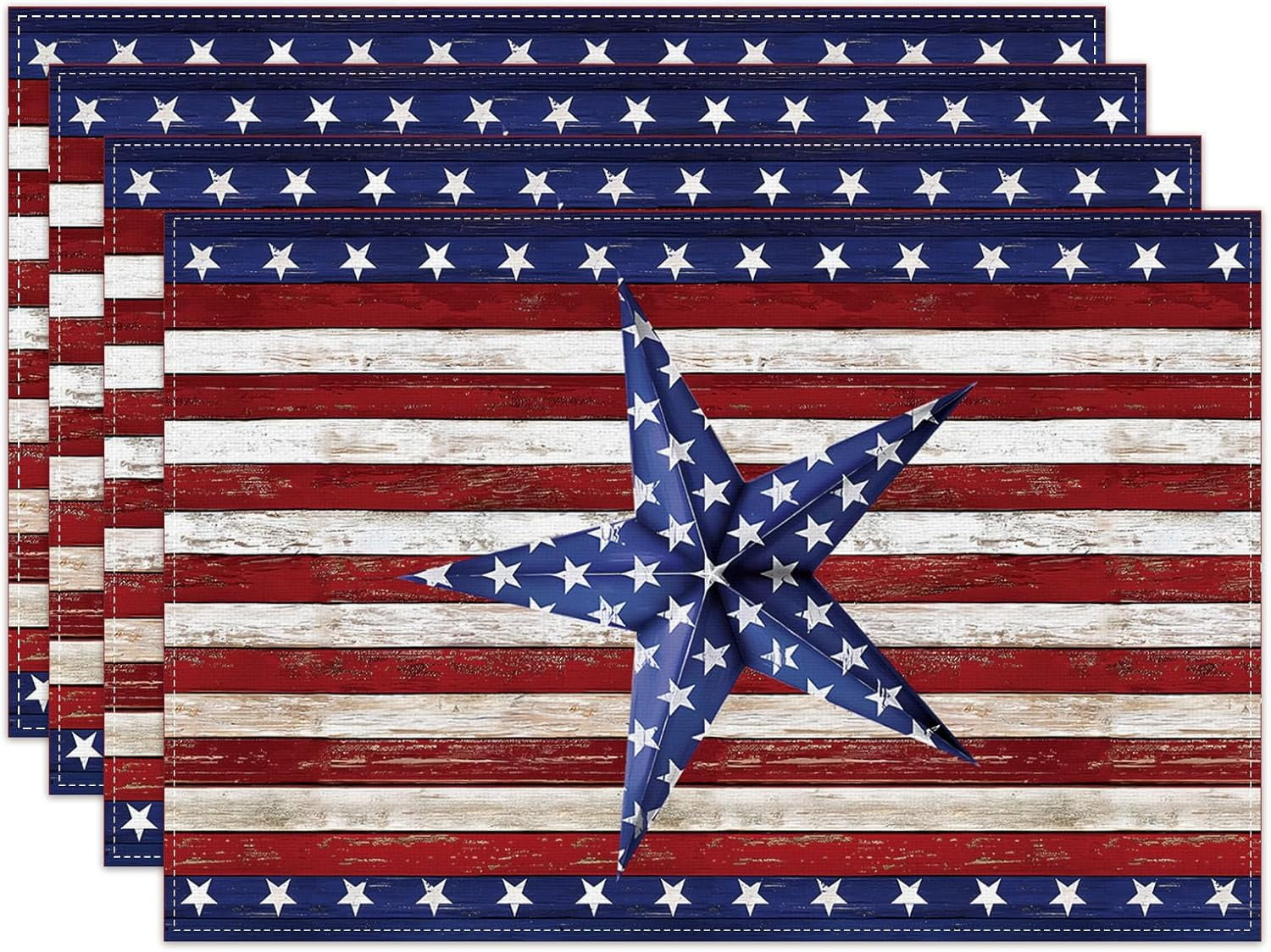 Linen Watercolor Red White and Blue American Flag Stars Patriotic ...
