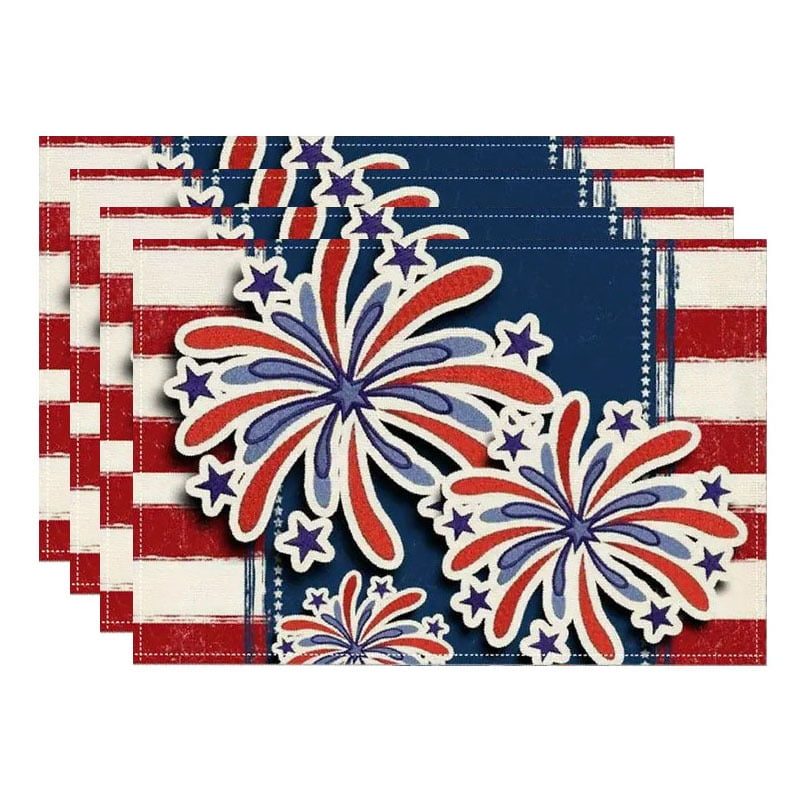 Linen Watercolor Red White and Blue American Flag Stars Patriotic ...