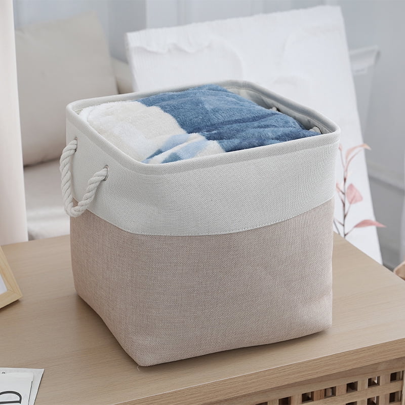 Linen cloth basket large capacity household square dirty clothes basket ...