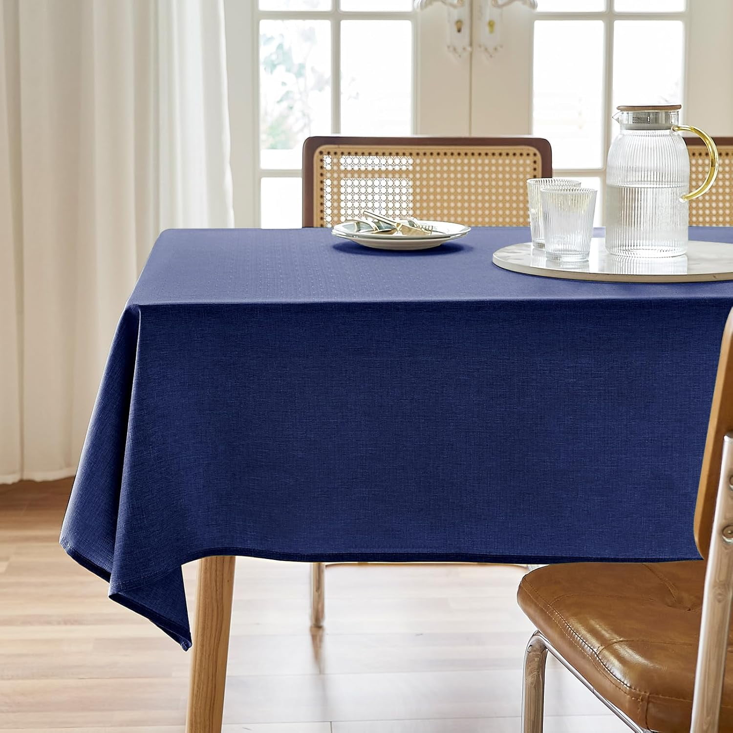 Linen tablecloth rectangular waterproof and splash proof, can wipe the ...